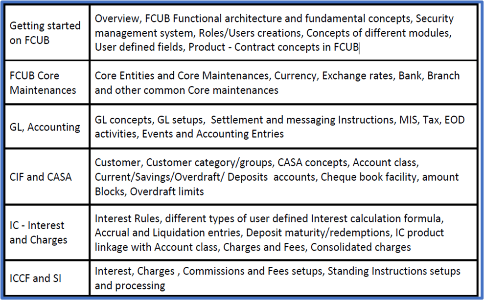 Oracle FLEXCUBE Universal Banking ( FCUB ) Training for IT Consultants ...